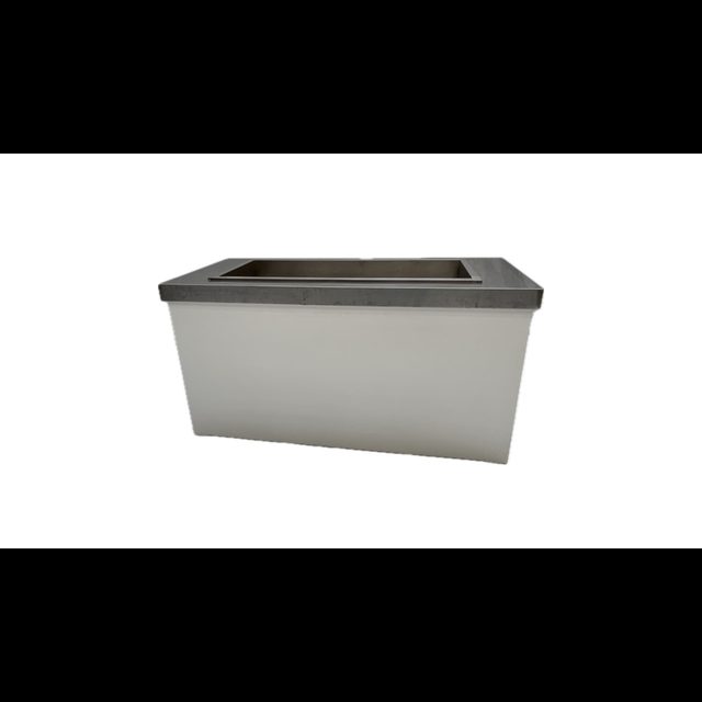 Buffettafel wit met RVS blad incl. ijsbak 180 cm. - Riwojo